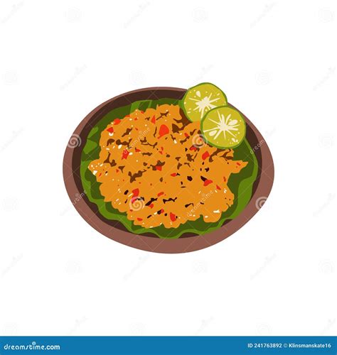 Sambal Indonesian Food Asian Traditional Food Elements In Cartoon Flat
