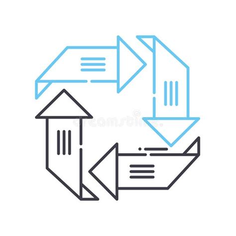 Iteration Cycles Line Icon Outline Symbol Vector Illustration Concept Sign Stock Vector