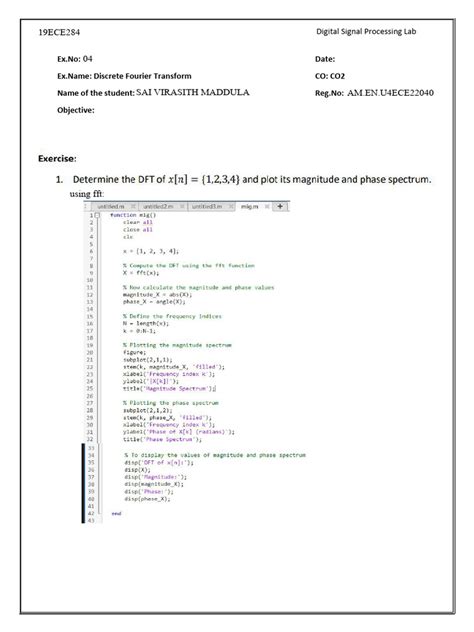 Dsp Lab4 Pdf Discrete Fourier Transform Spectral Density