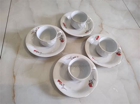 Сервиз за кафе Съдове Сервизи Прибори Бяла Слатина Сервиз за кафе 4 чаши 4 чинии