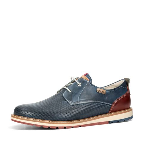 Pikolinos Mens Comfortable Smooth Leather Shoes Dark Blue M8j