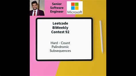 Leetcode Biweekly Contest 92 Hard Count Palindromic Subsequences