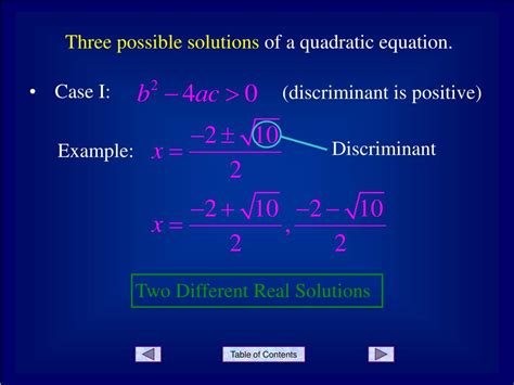 PPT Solving Quadratic Equations The Discriminant PowerPoint Presentation ID