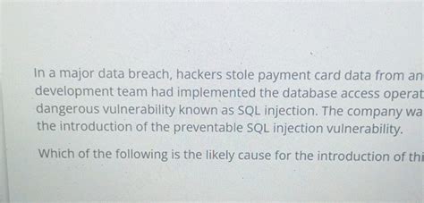 In A Major Data Breach Hackers Stole Payment StudyX