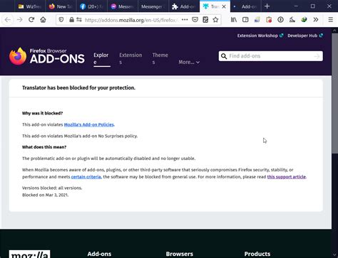 Browser Need To Force Unsigned Firefox Extensions To Be Installed