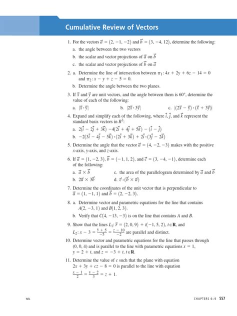 Mcv4u Vectorreview Pdf Euclidean Vector Cartesian Coordinate System