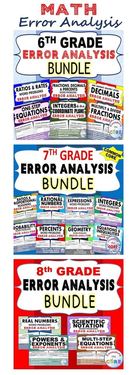 the 3rd grade errors bundle includes posters and other math activities
