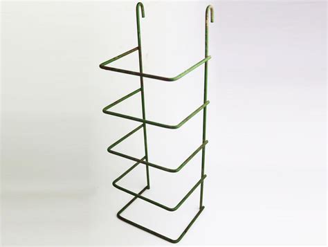 Vintage Metal Handing Shelf Soviet Wall Shelf 5 Tier Shelf Garage Shelf Mountain Country