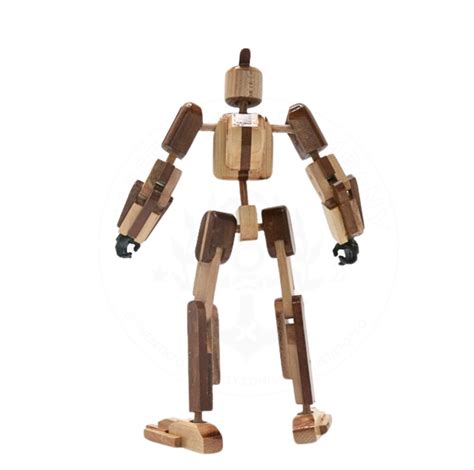 Wooden Toy Wooden Robot Wooden Action Figure Handcrafted Toy With Pewter Hands By Heretic Toy