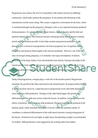 hormones present during pregnancy assignment example topics and well