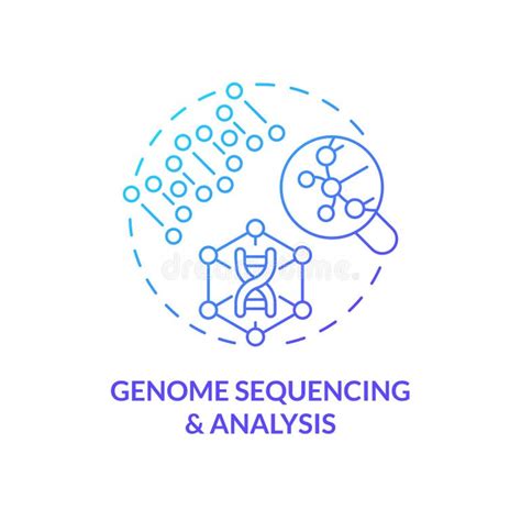Genome Sequencing And Analysis Blue Gradient Concept Icon Stock Vector