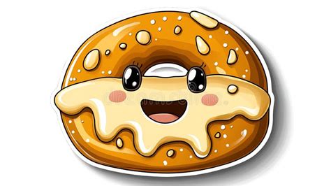 Cute Kawaii Pretzel Sticker Design Stock Illustration Illustration Of