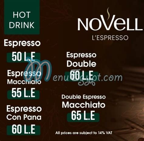 Novell Cafe Menu Branch Number
