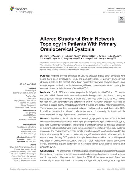 Pdf Altered Structural Brain Network Topology In Patients With
