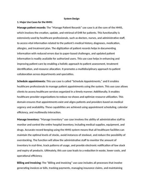 information system analysis and design project docx