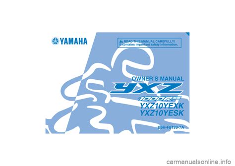 Yamaha Yxz1000r Ss 2019 Owners Manual 218 Pages