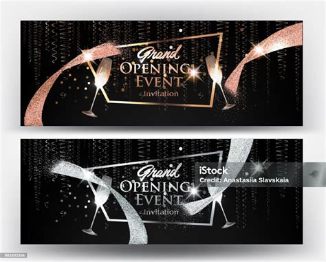 Vip 골드 및 실버 뱀와 배너 리본 메뉴와 샴페인의 유리를 잘라 벡터 일러스트 레이 션 축하에 대한 스톡 벡터 아트 및 기타 이미지 축하 고급 공휴일 Istock