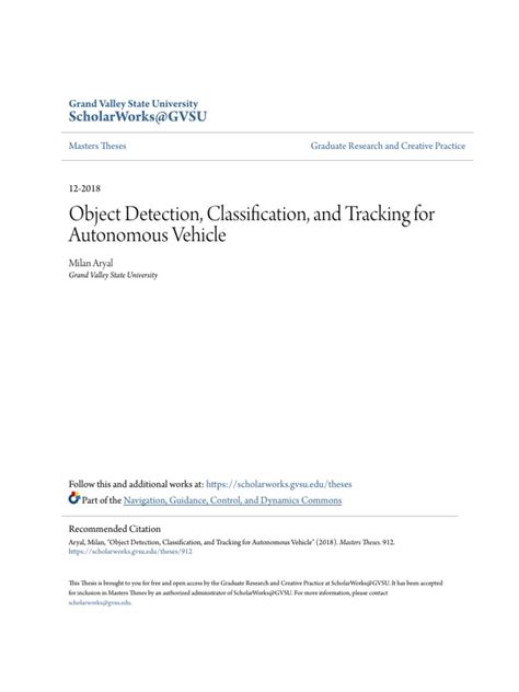 Object Detection Classification And Tracking For Autonomous Veh Pdf Lidar Inertial