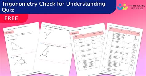 [free] Trigonometry Check For Understanding Quiz Third Space Learning