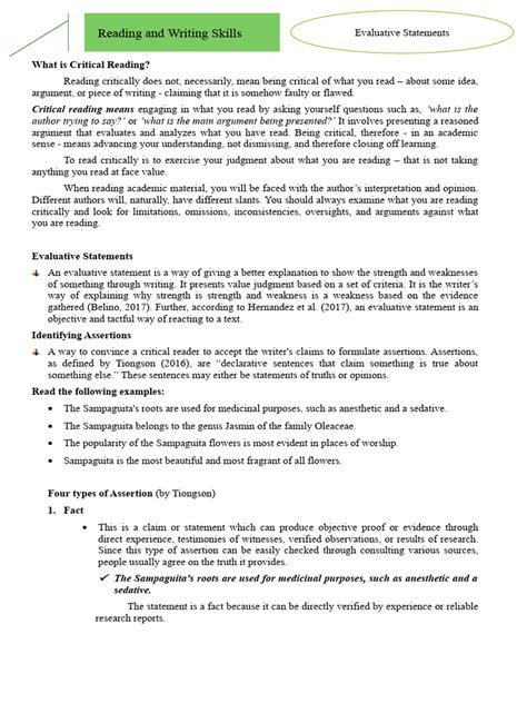 Module 3 Handout 3 Pdf Argument Truth