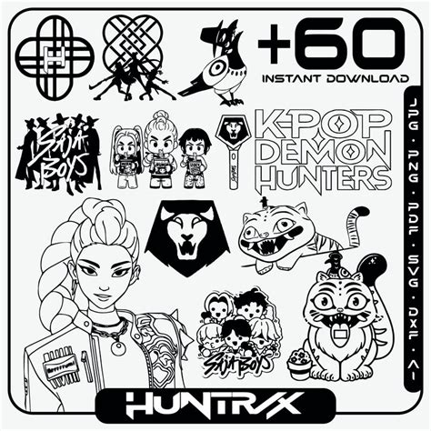 K Pop Demon Hunters Digital Svg Pack Demon Hunter Svg Instant