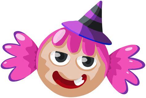 Cute Cartoon Colorful Halloween Candy Witch 10838142 Png