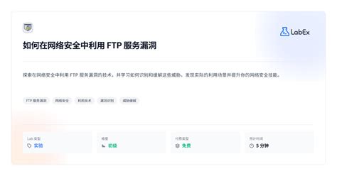 如何在网络安全中利用 Ftp 服务漏洞 Labex