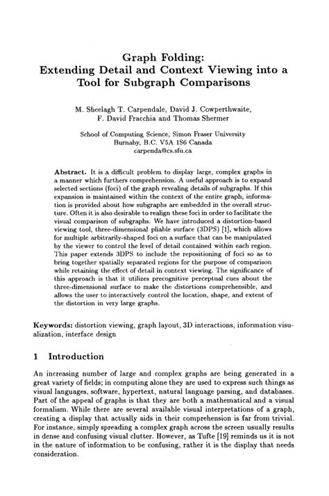 Pdf Graph Folding Extending Detail And Context Viewing Into A Tool