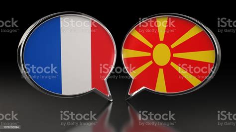 연설 거품과 프랑스와 마케도니아 플래그입니다 3 차원 일러스트 레이 션 0명에 대한 스톡 사진 및 기타 이미지 0명 3차원