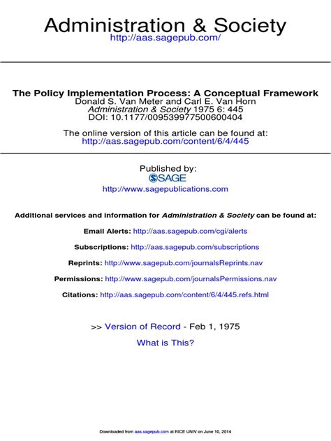 The Policy Implementation Process A Conceptual Framework Pdf Policy System
