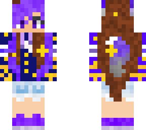 Galaxy Wolf Girl Minecraft Skins