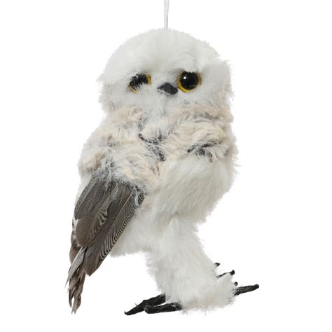 Eule Zum Aufhängen H13 Cm Melinda Feder Und Pelz Grau Baumschmuck