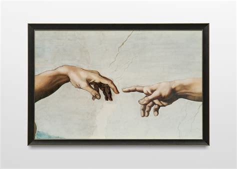 Michelangelo Poster The Creation Of Adam Hands Touching Michelangelo