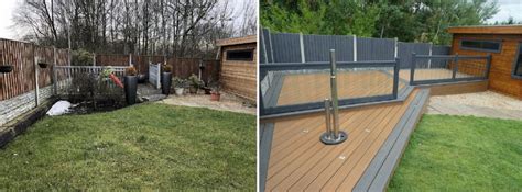 Before And After Installing Composite Decking Blue Iris Landscapes