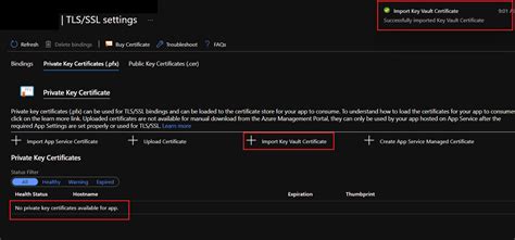 Azure Imported Tls Certificate Does Not Show Up In App Service Stack Overflow