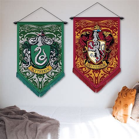 Harry Potter Flags Around Gryffindor Flags And Slytherin Etsy