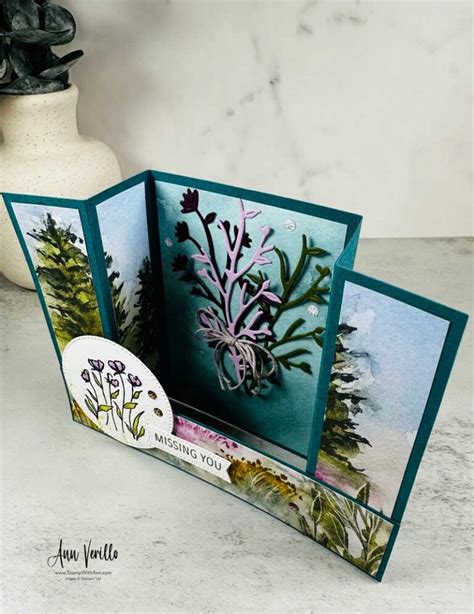 Stampin Up Thoughtful Wishes Fun Fold Card Ann Verillo