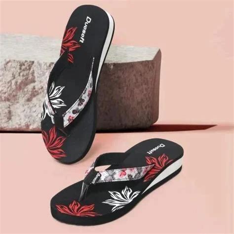 Pvc Daily Wear Duosoft Printed Black Women Sleeper Hawai At ₹ 90 Pair