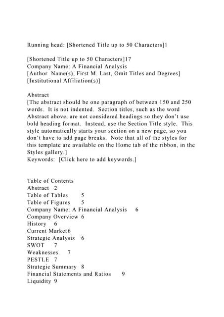 Running Head [shortened Title Up To 50 Characters]1[shortened Docx
