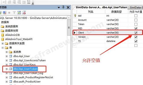 api usertoken列不允许有 null 值 不能将值 null 插入列 client 。insert 失败 c s框架网