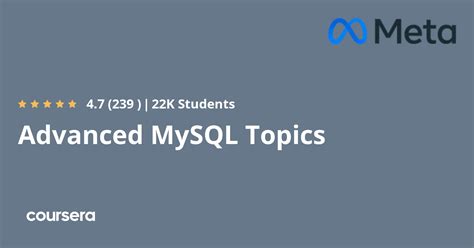Advanced Mysql Topics Coursera