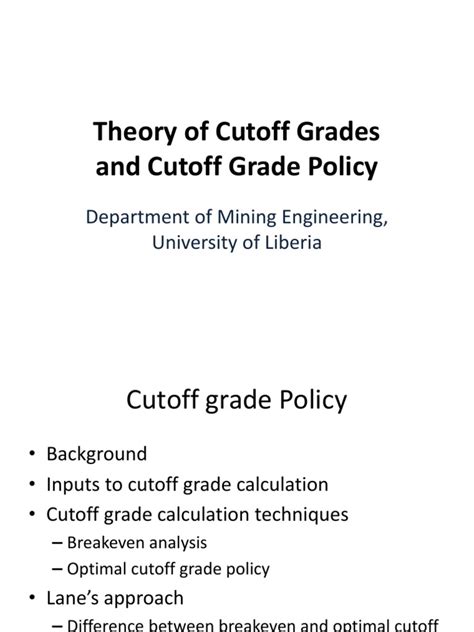 Lecture 4 Theory Of Cutoff Grades Pdf Mining Mathematical Optimization