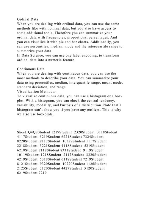 Categorical Datacategorical Data Represents Characteristics Docx