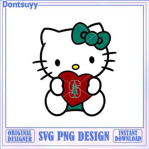 Hello Kitty Heart Svg File Cute Character Design Downloadable Art
