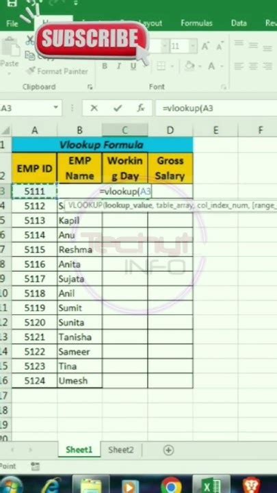 Vlookup Viral Excel Techytinfo Excelshorts Exceltricks Vlookup Youtube