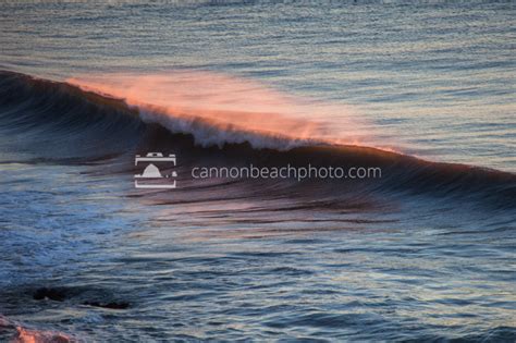 Wave Curl At Sunset Cannon Beach Photo