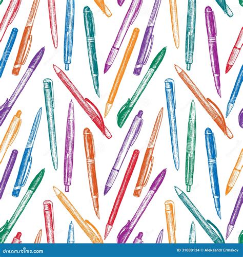 Pattern Of A Pens Stock Vector Illustration Of Fountain