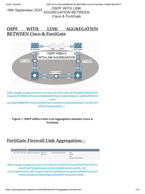 Ospf With Link Aggregation Between Cisco And Fortigate Cyber Security