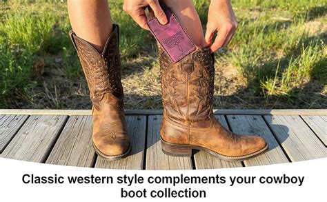 Western Boot Leather Wallet With Snap Closure Handcrafted