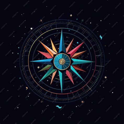 Premium Photo Stellar Guide A Compass Icon Resembling A Starry Sky